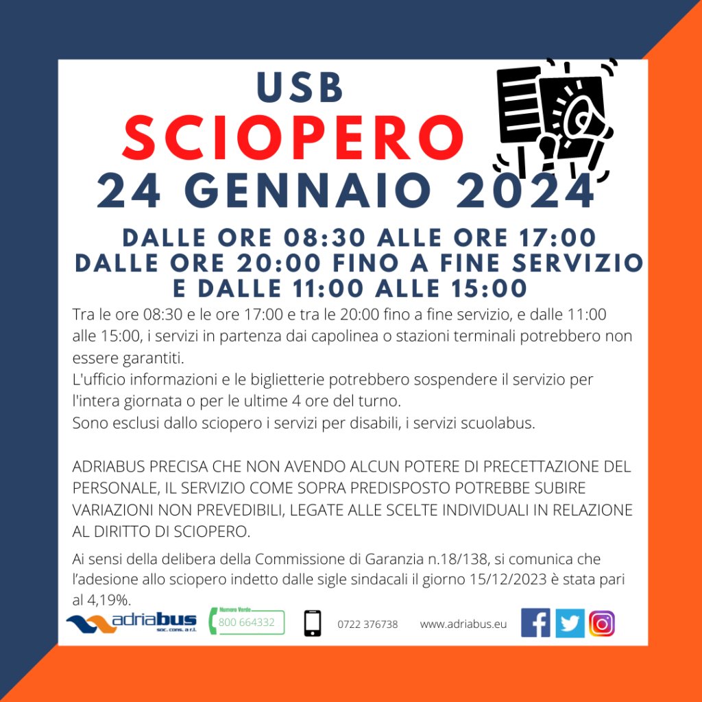 SCIOPERO 24 GENNAIO 2024 - Adriabus