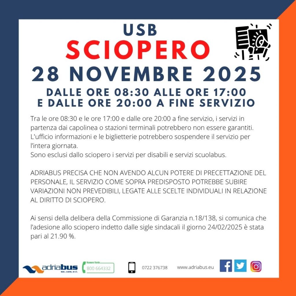 Sciopero 28 novembre 2025 - Adriabus